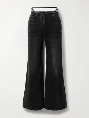 Givenchy Distressed Low-rise Wide-leg Jeans