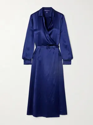 Blue Silk Wrap Dresses