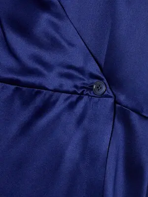 Ralph Lauren Aniyah Belted Silk-satin Midi Wrap Dress - Blue