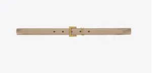 Saint Laurent CASSANDRE THIN BELT WITH SQUARE BUCKLE IN BOX SAINT LAURENT LEATHER Beige