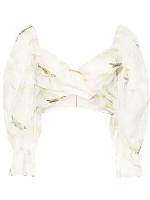 Zimmermann Acacia Birds Pleated Blouse