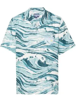 Vilebrequin Wave Print Linen Shirt