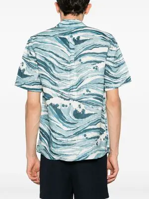Vilebrequin Wave Print Linen Shirt