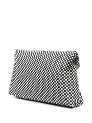 Dries Van Noten And White Checkered Clutch Bag