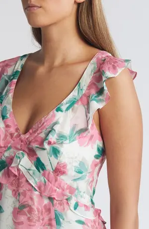 Lulus Sensational Spring Floral Maxi Dress