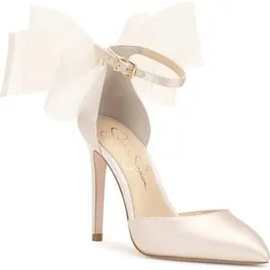 Jessica Simpson Pointed Toe Pumps With Bow Detailing - Off White