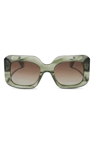 DIFF Eyewear Giada Polarized Square Sunglasses - Cool Matcha / Brown Gradient