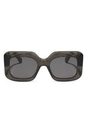 DIFF Eyewear Giada Polarized Square Sunglasses - Smoke Crystal/grey