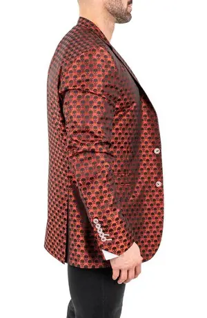 MACEOO Skull Printed Sport Coat - Orange