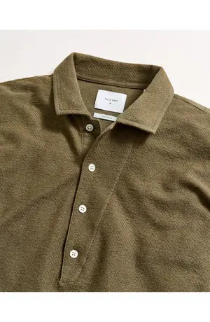 Billy Reid Hemp & Cotton Knit Polo - Olive