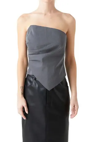 GREY LAB Drape Corset Top - Grey