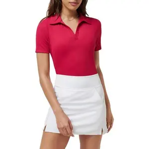 Travis Mathew Moveknit Rib V-neck Polo - Persian Red