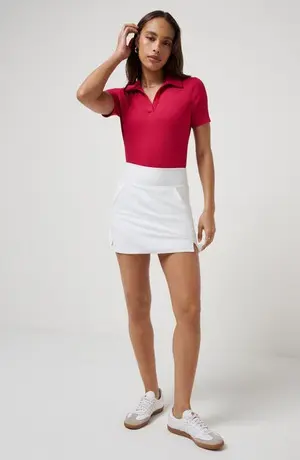 Travis Mathew Moveknit Rib V-neck Polo - Persian Red