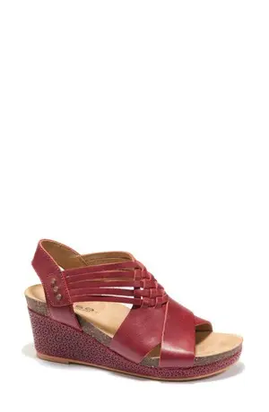 HALSA FOOTWEAR Gianna Wedge Sandal - Dark Red