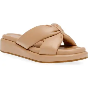 Anne Klein Aspire Wedge Sandal - Beige Smooth