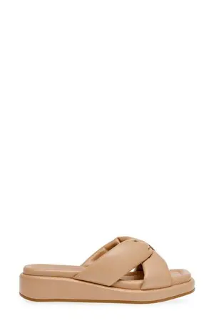 Anne Klein Aspire Wedge Sandal - Beige Smooth