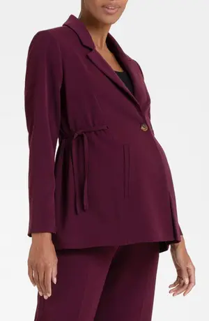 Seraphine Tailored Maternity Blazer - Plum
