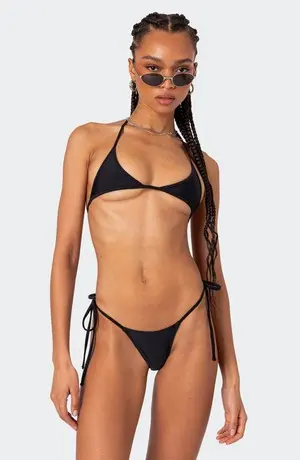 EDIKTED Elora Micro Triangle Bikini Top