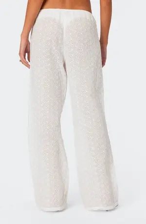 EDIKTED Miracle Eyelet Cover-up Pants