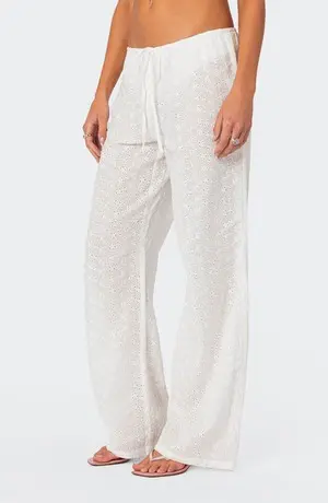 EDIKTED Miracle Eyelet Cover-up Pants