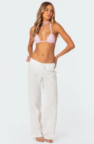 EDIKTED Miracle Eyelet Cover-up Pants