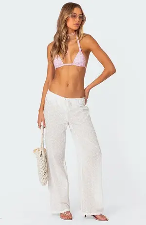 EDIKTED Miracle Eyelet Cover-up Pants