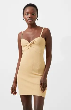 French Connection Lindee Twist Slipdress - Biscotti