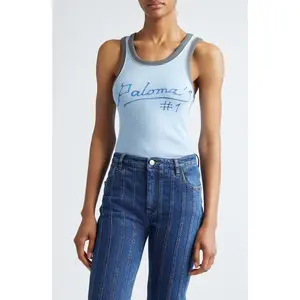 Paloma Wool Graphic Tank In Blue - 40% Off | Editorialist
