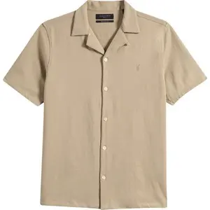 ALLSAINTS Hudson Camp Shirt Pebble Brown