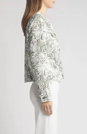 Tommy Bahama Linen Tropical Print Trucker Jacket