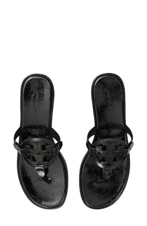 Tory Burch Miller Platform Wedge Flip Flop - Perfect Black Patent