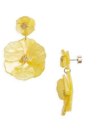 Nordstrom Pansy Drop Earrings - Yellow- Gold