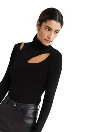 MARCELLA Dahlia Cutout Turtleneck Top