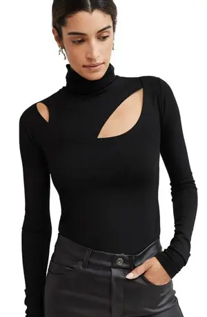MARCELLA Dahlia Cutout Turtleneck Top