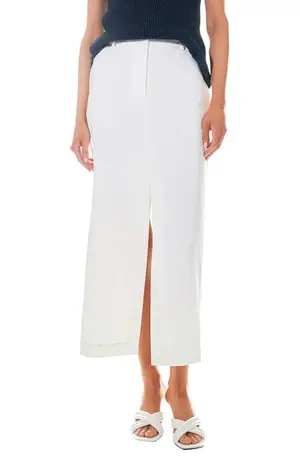 GREY LAB Front Slit Maxi Skirt - White