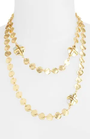 KARINE SULTAN Mini Coin & Pearl Layered Necklace