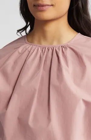 MELLODAY Shirred Neck Woven Top