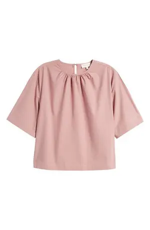 MELLODAY Shirred Neck Woven Top