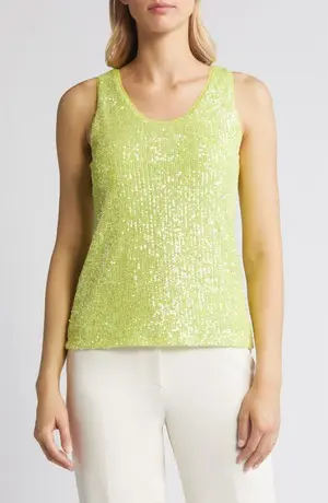 Anne Klein Sequin Tank - Sprout