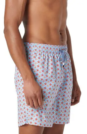 Bugatchi Print Swim Trunks - Sky