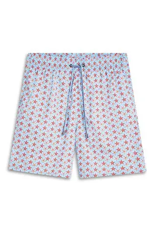 Bugatchi Print Swim Trunks - Sky