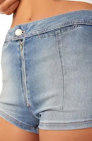 Free People Honeycomb Denim Micro Shorts
