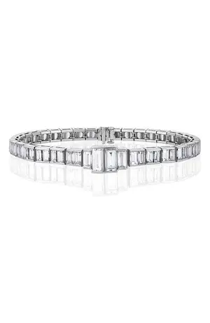 MINDI MOND Icon Diamond Lovers Line Bracelet - Platinum
