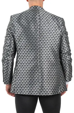 MACEOO Skull Printed Sport Coat - Grey