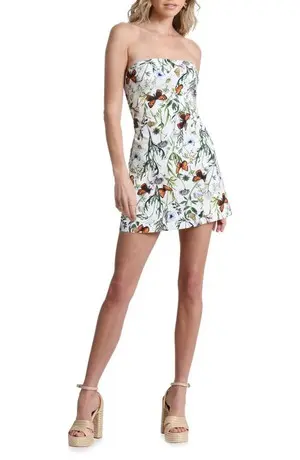 Avec Les Filles Floral Sleeveless Minidress - Butterfly Flower
