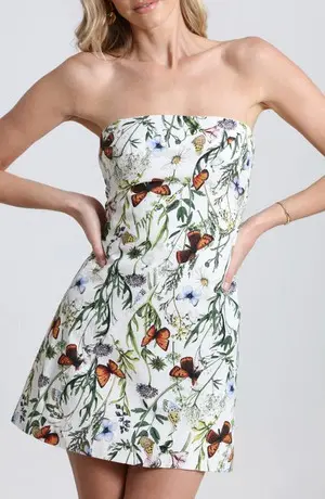 Avec Les Filles Floral Sleeveless Minidress