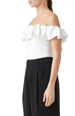Endless Rose Off-the-shoulder Bubble Top