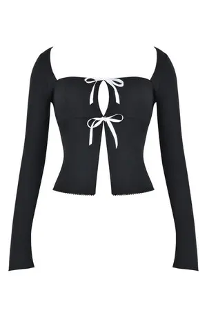 MISTRESS ROCKS Embellished Front Tie Top