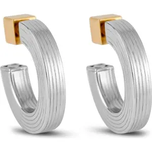 IVI LOS ANGELES Small Signore Hollow Hoop Earrings - Silver