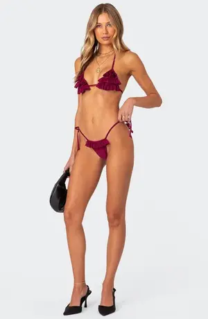 EDIKTED Joelle Ruffle Bikini Bottom
